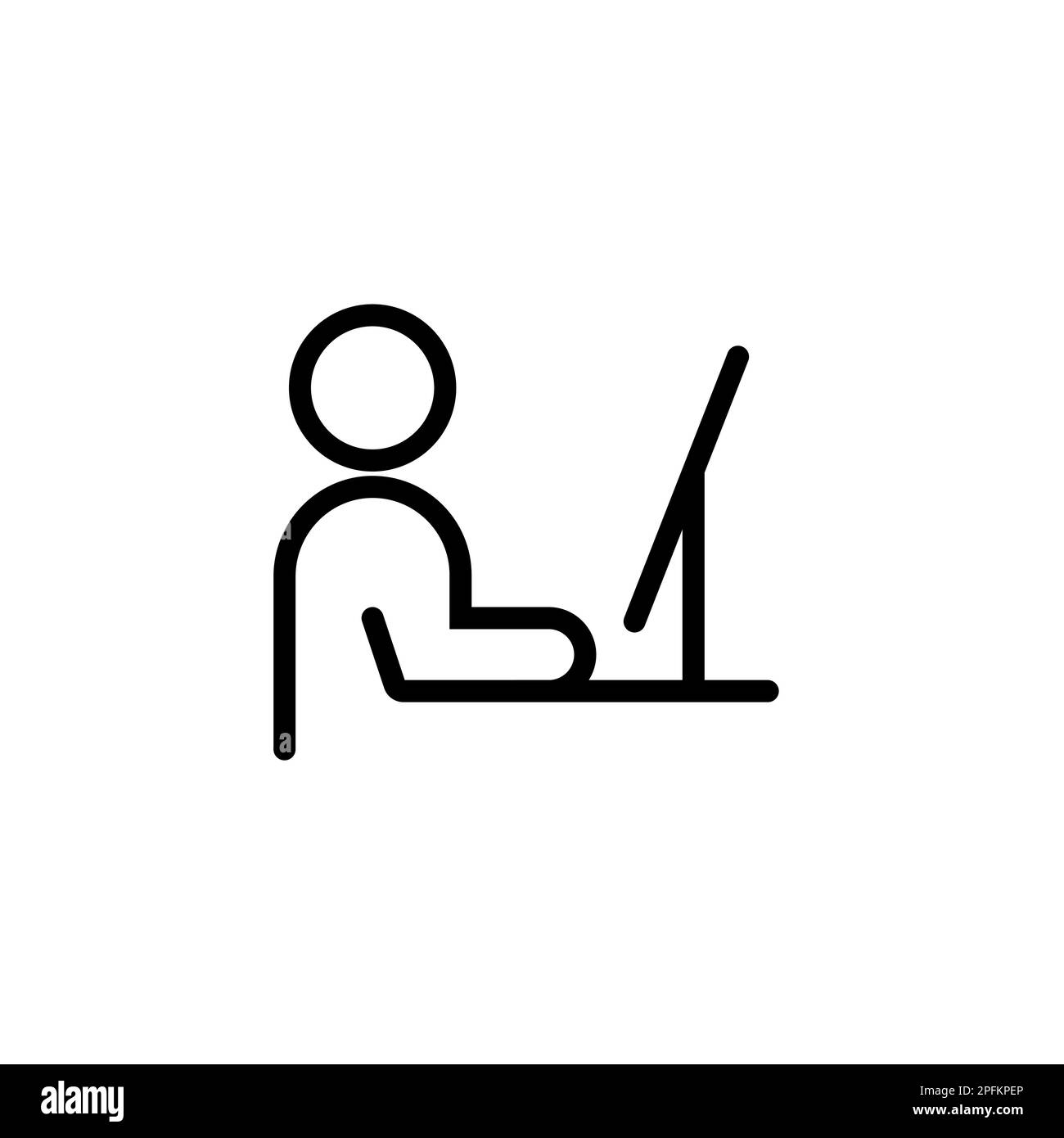 Work remote office desk icon. Work from home computer person workspace ... Work remote office desk icon. Work from home computer person workspace ...