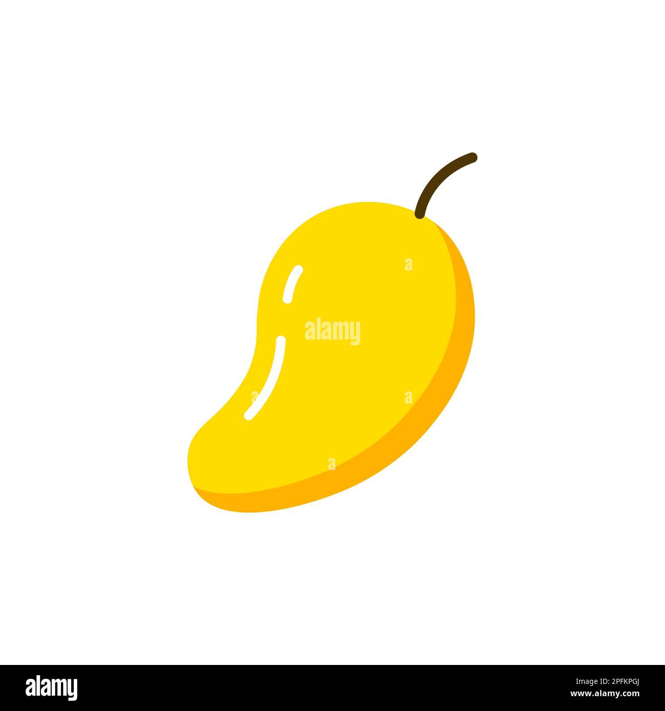 Mango flat vector fruit icon. Simple label cartoon mango line design ...