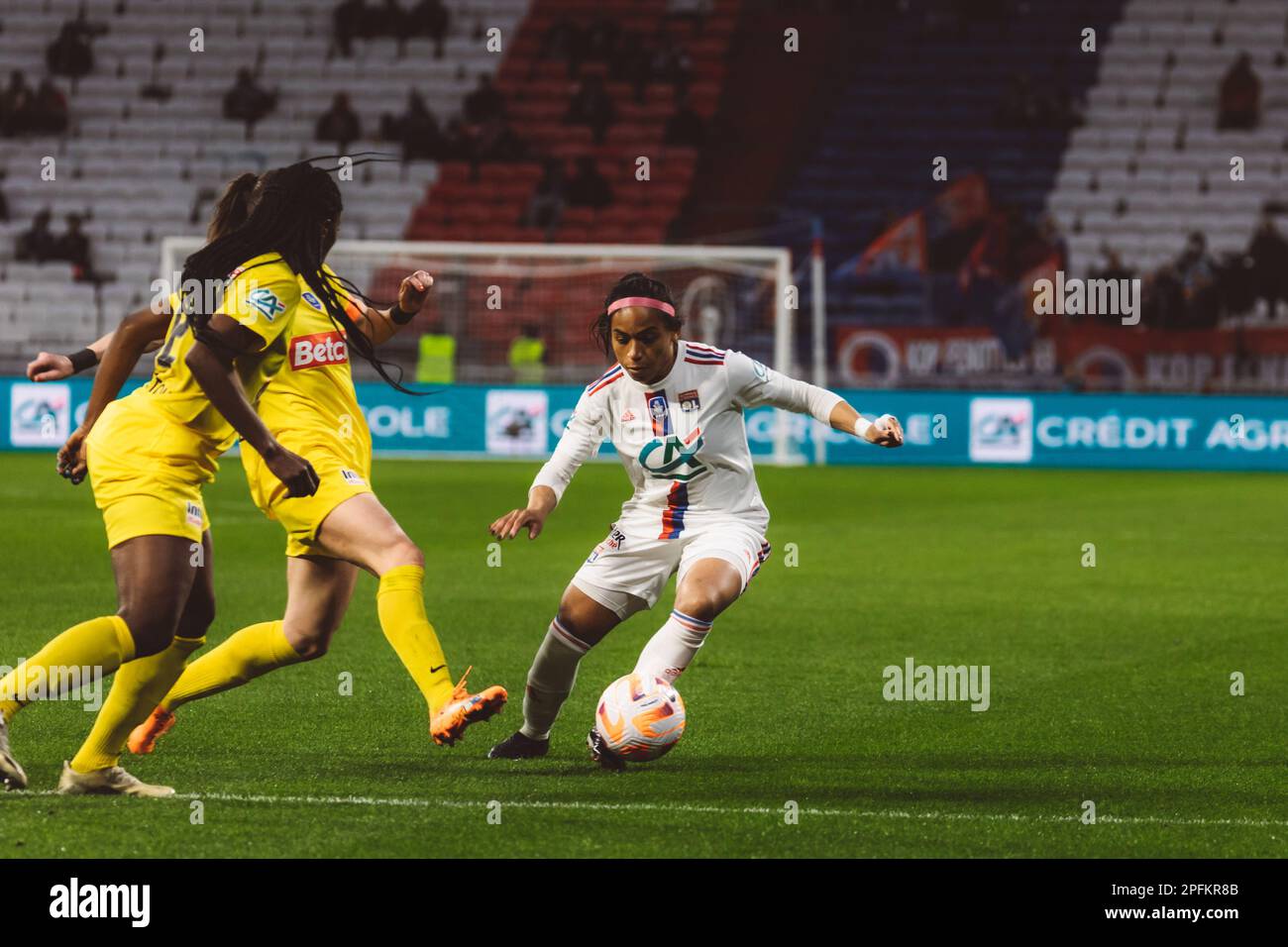 Lyon, France. 17th Mar, 2023. Perle Morroni (5) from OL in action ...