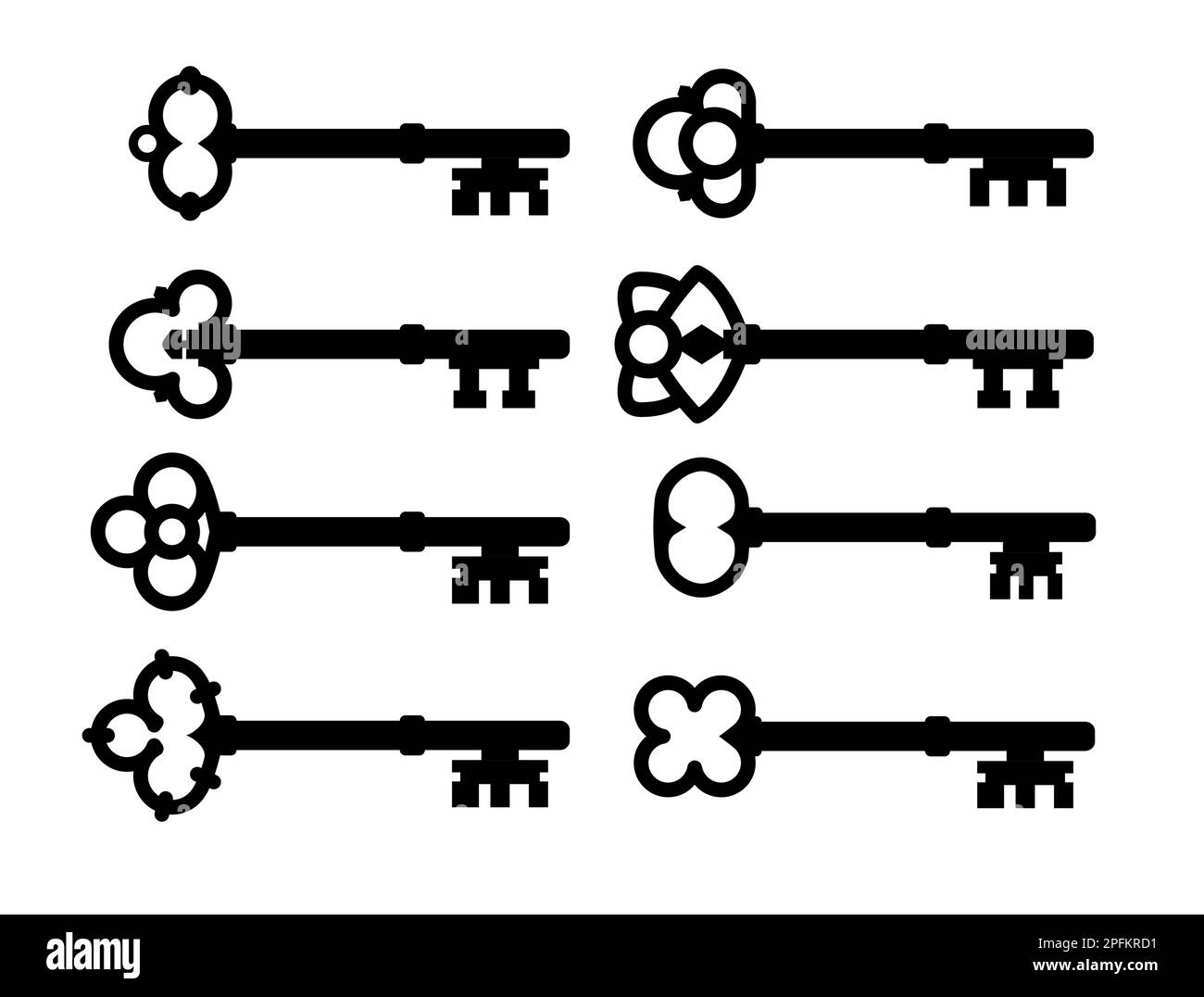 Old key vector house icon logo. Old key silhouette antique lock ...