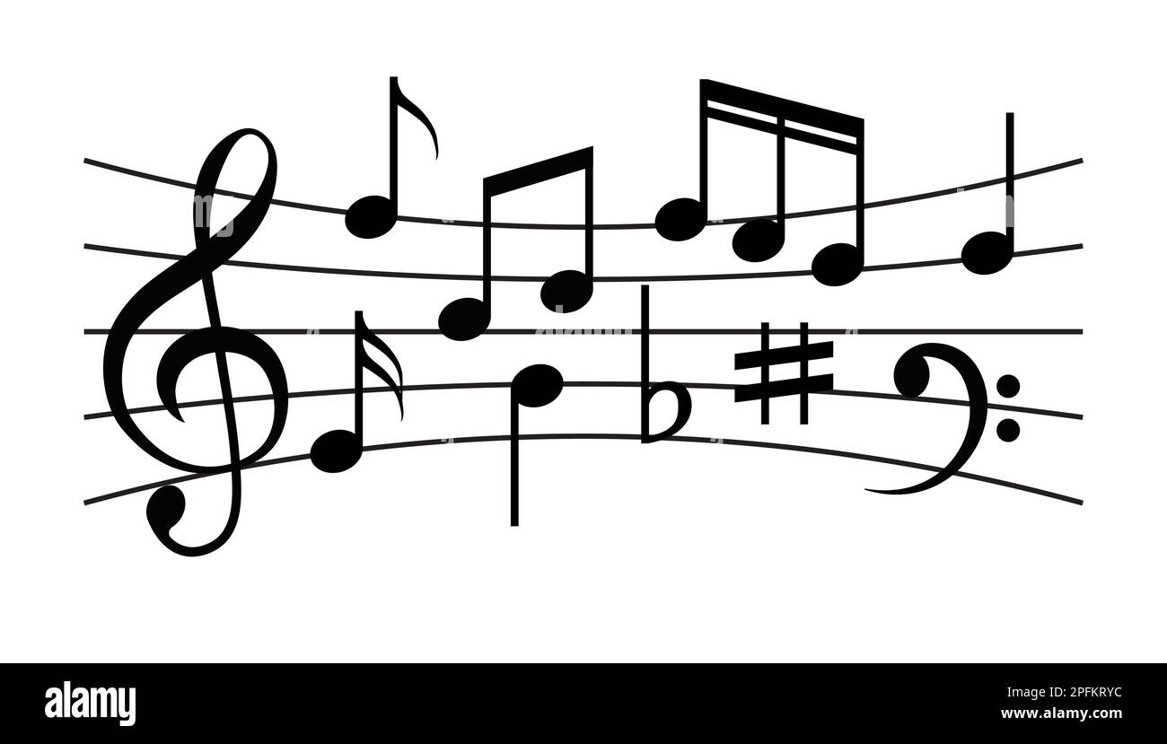 Music note vector sheet icon staff illustration design. Melody music ...