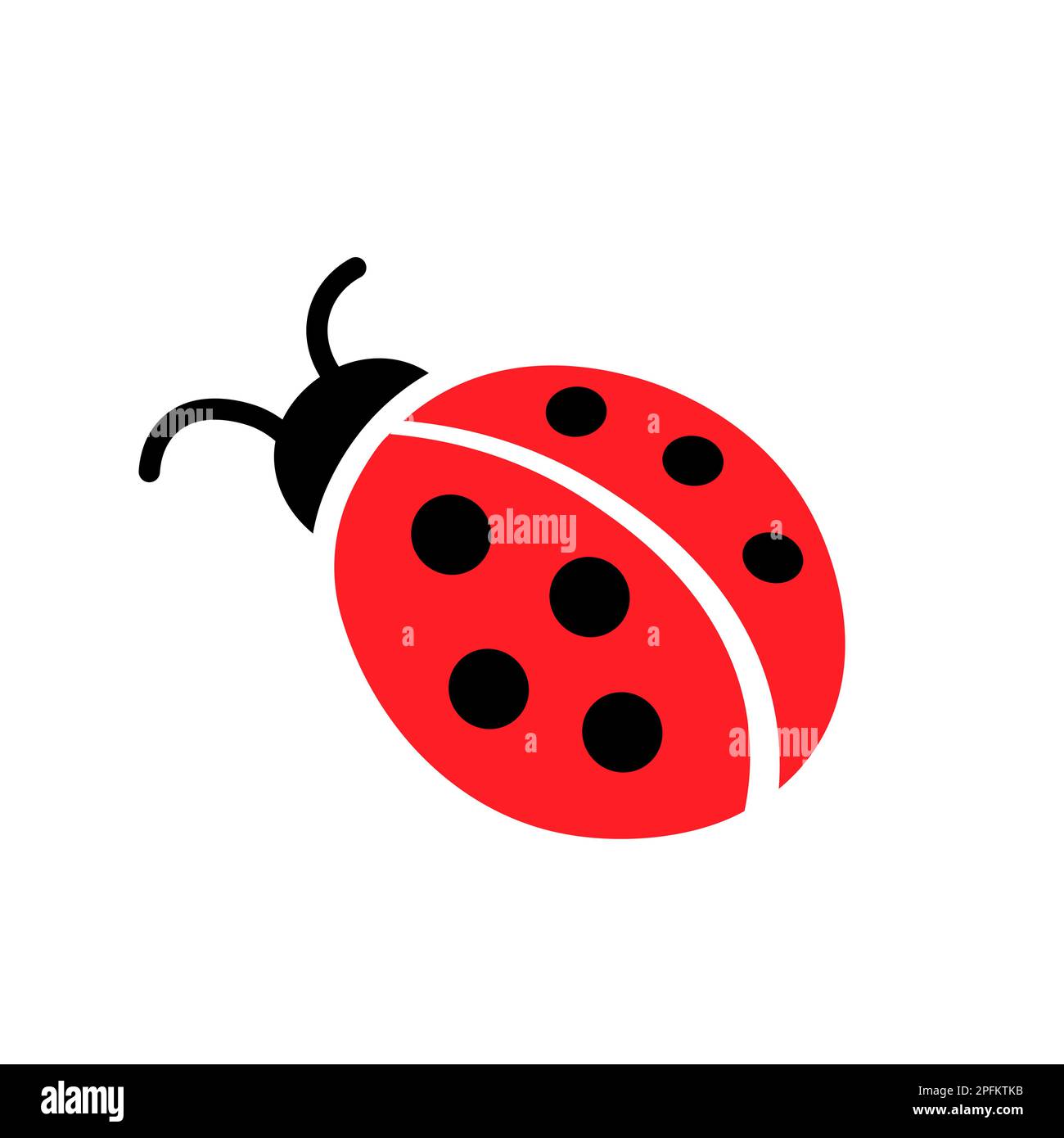 Lady bug cartoon flat icon. Ladybug simple small vector cute symbol ...