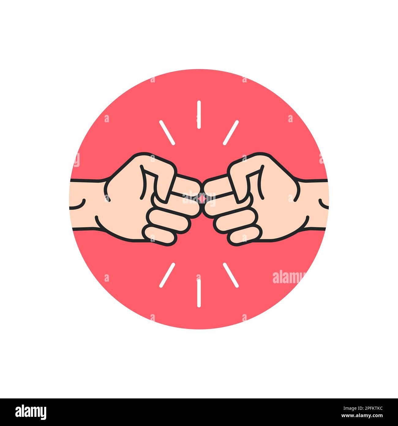 Fist bump icon hand. Strong fight vector friendship bro flat fist bump ...