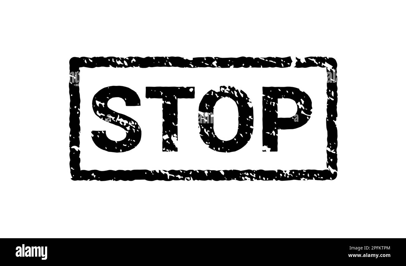 Grunge black stop stamp sign. Rubber retro label sticker STOP. Seal ...