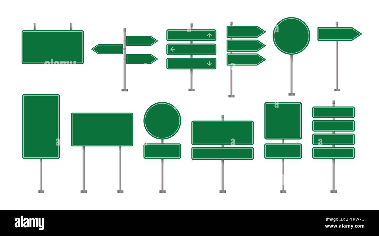 Road street board sign vector isolated. Highway signboard 3d traffic ...