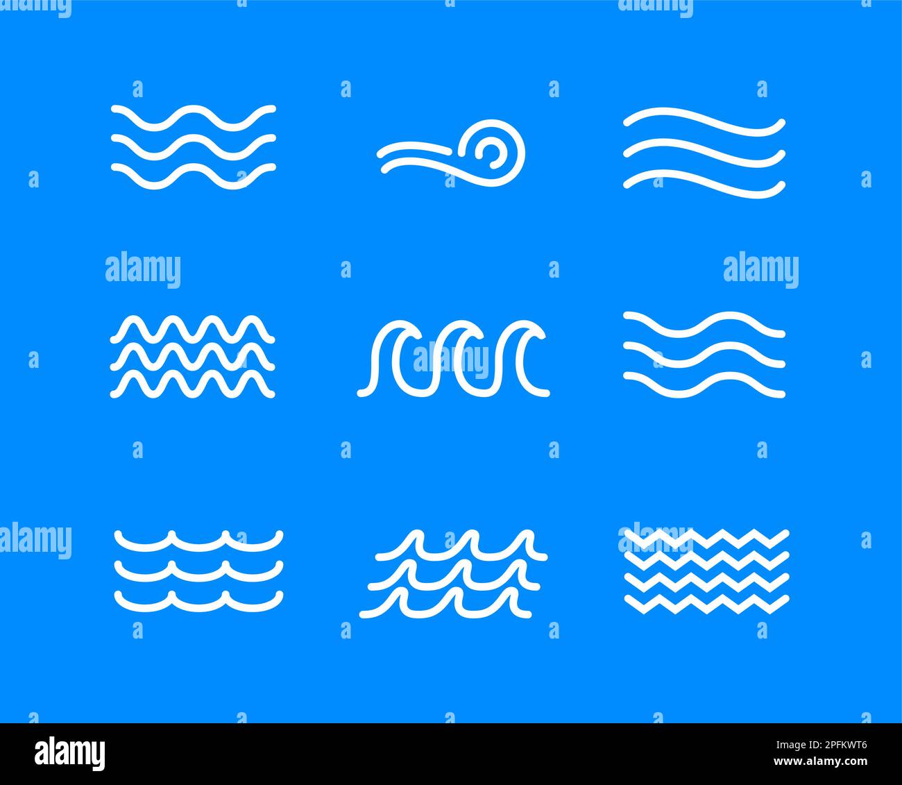Wave line icon water vector sea flat ocean graphic symbol. Wave minimal ...