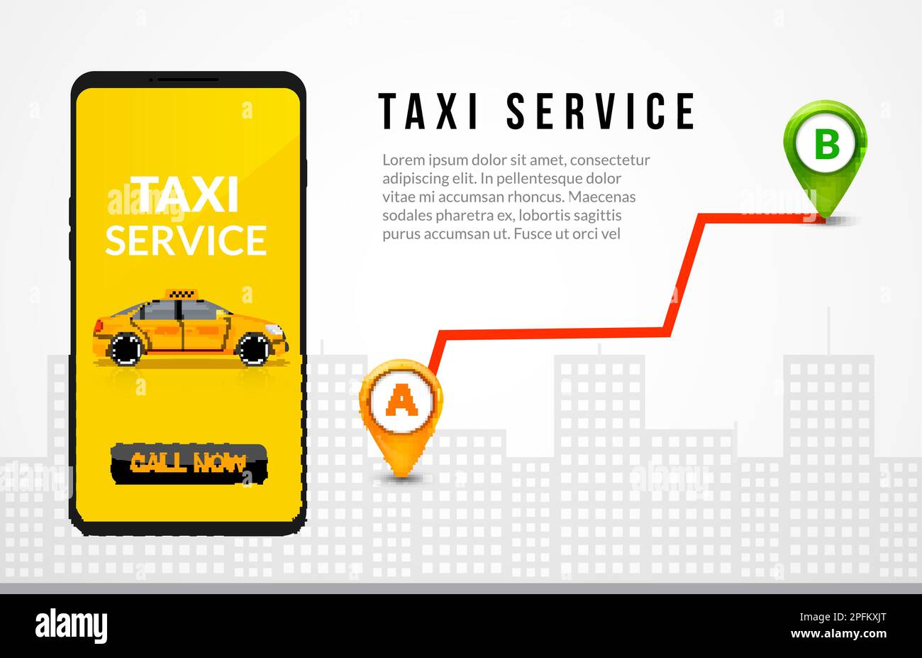 Taxi service app design. Mobile phone order taxi in city map location illustration Stock Vector ...
