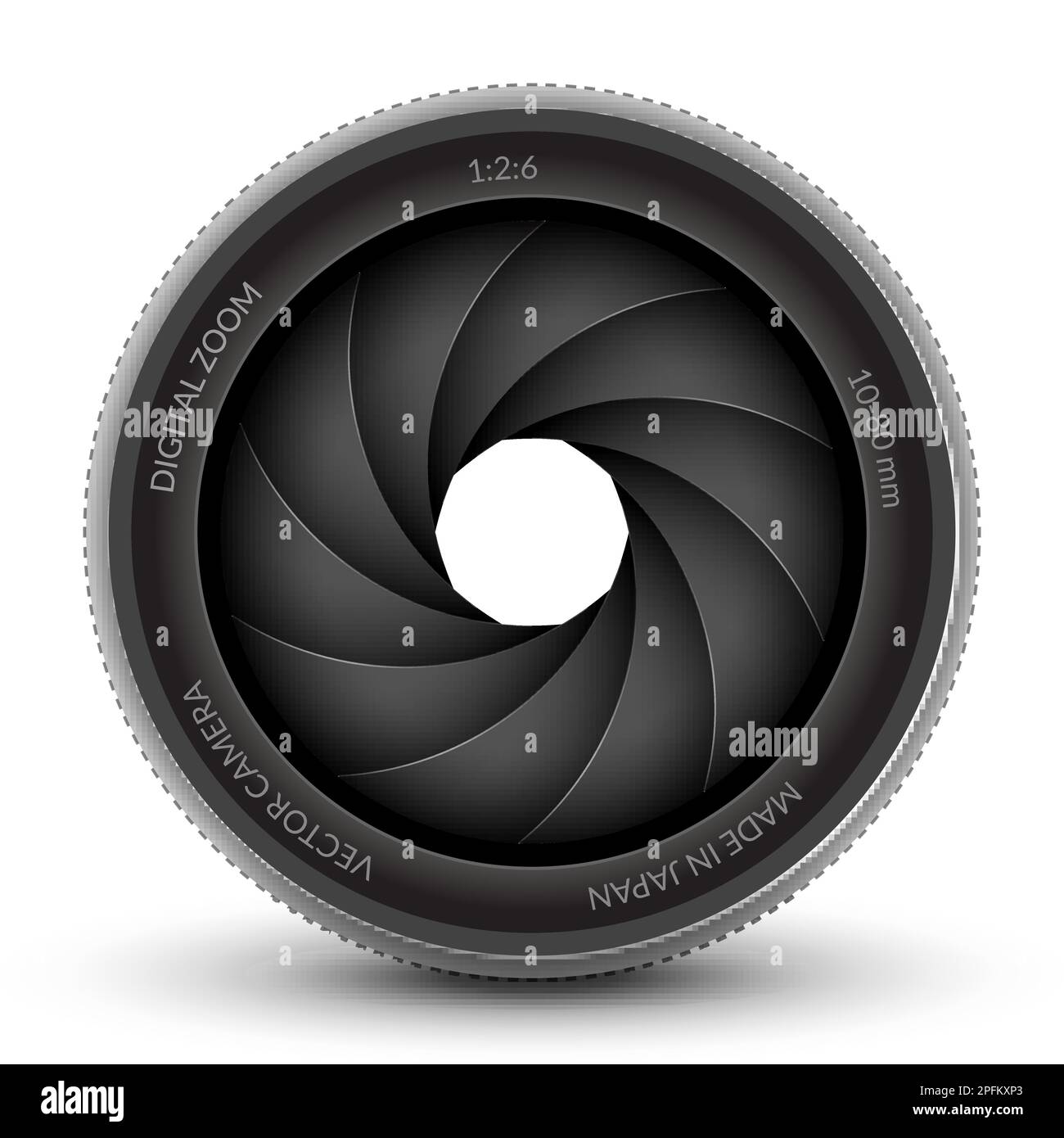 Camera shutter photography icon aperture. Focus vector black lens zoom ...