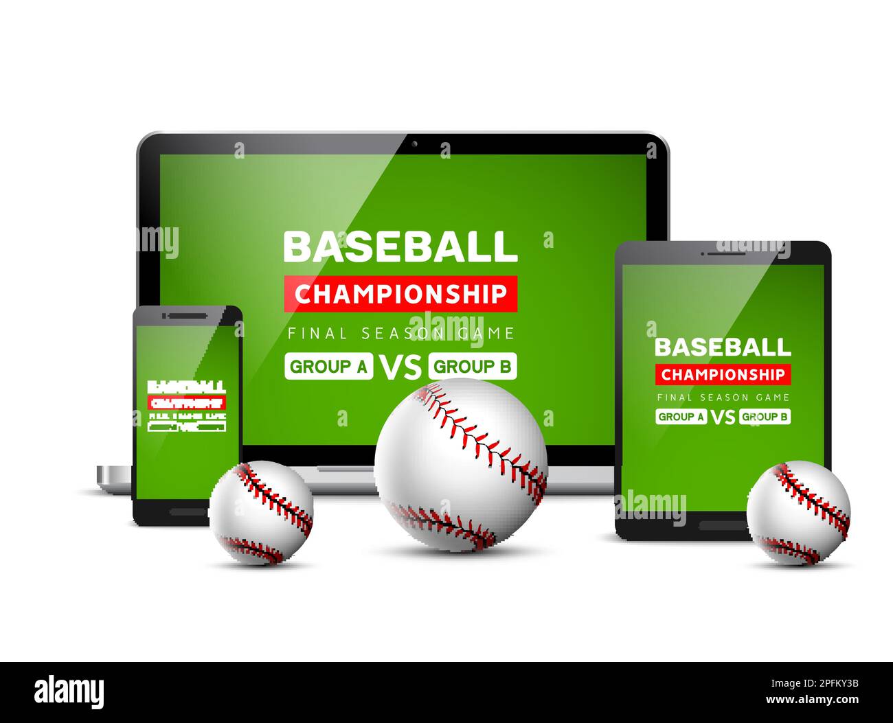 Baseball flyer mobile screen design game tournament. Vector baseball ...