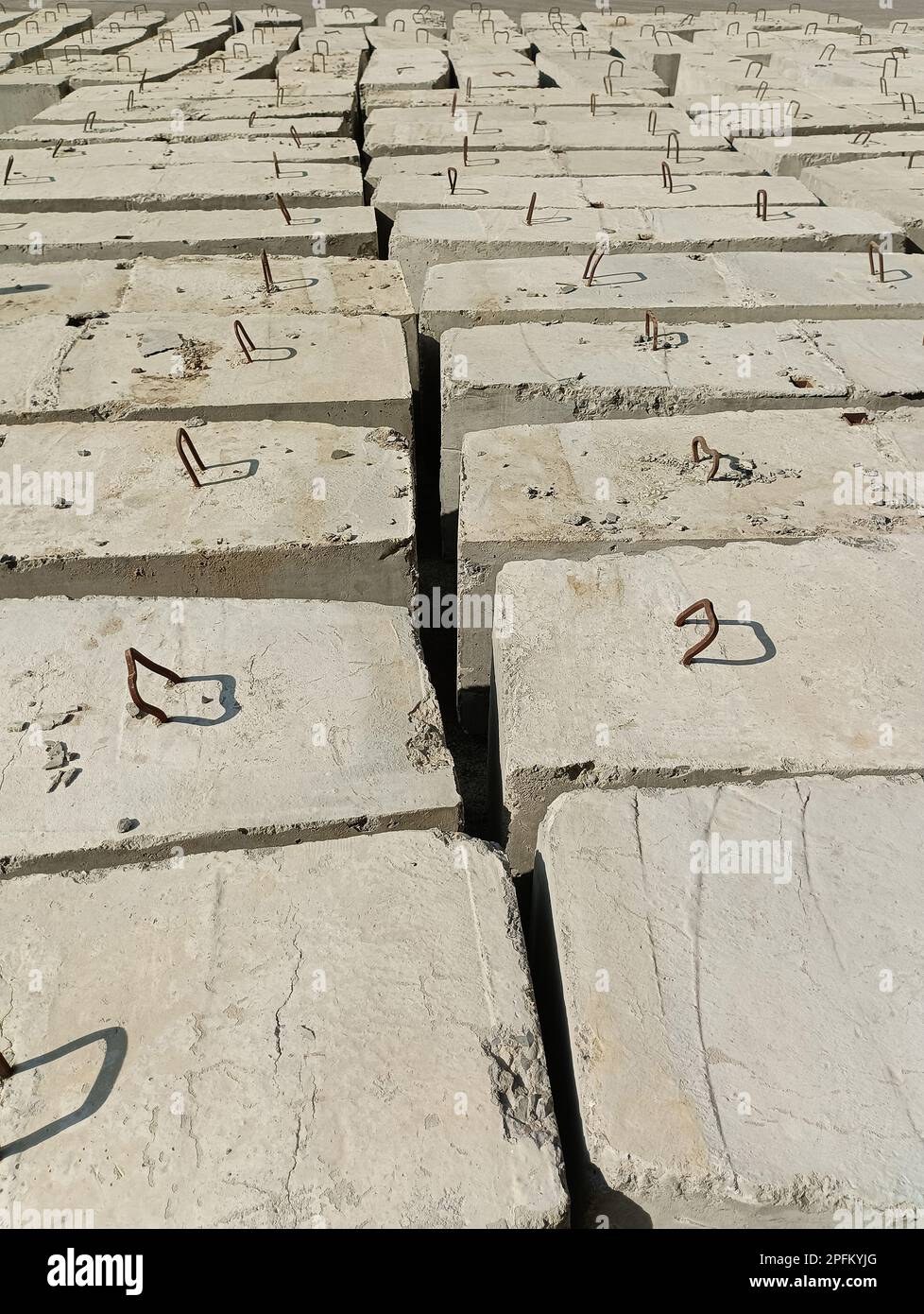 Many reinforced concrete slabs lie on the building construction Stock ...