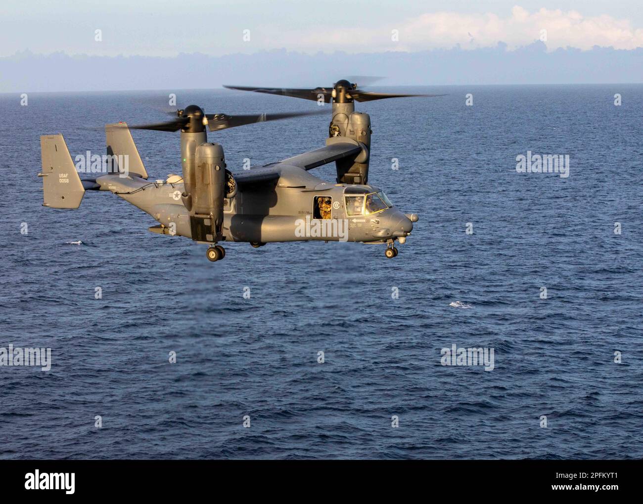 230302-N-IX644-1199 ADRIATIC SEA (March 2, 2023) A U.S. Air Force CV-22 ...