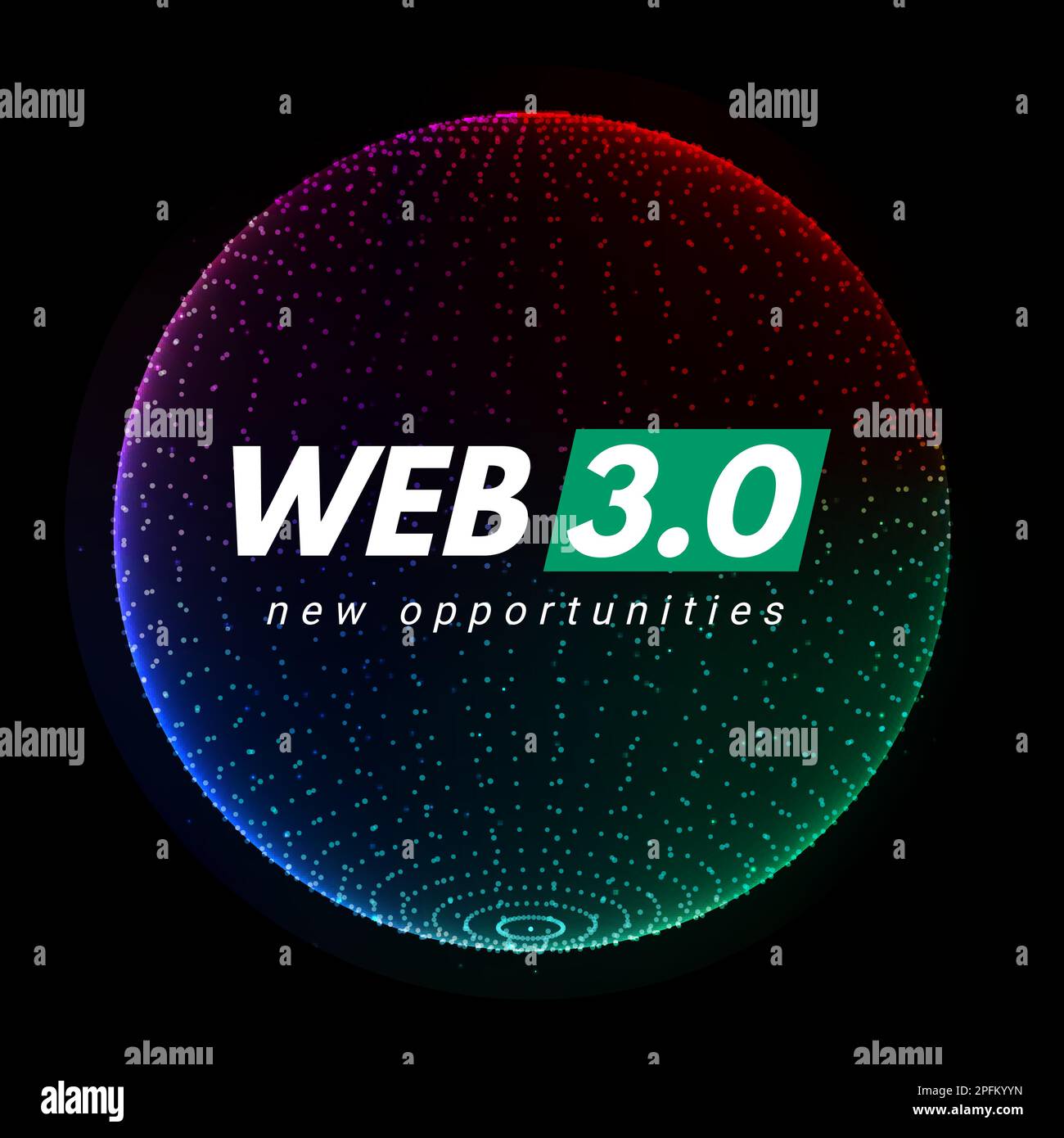 Web 3 world technology digital background. Web3 planet future internet ...