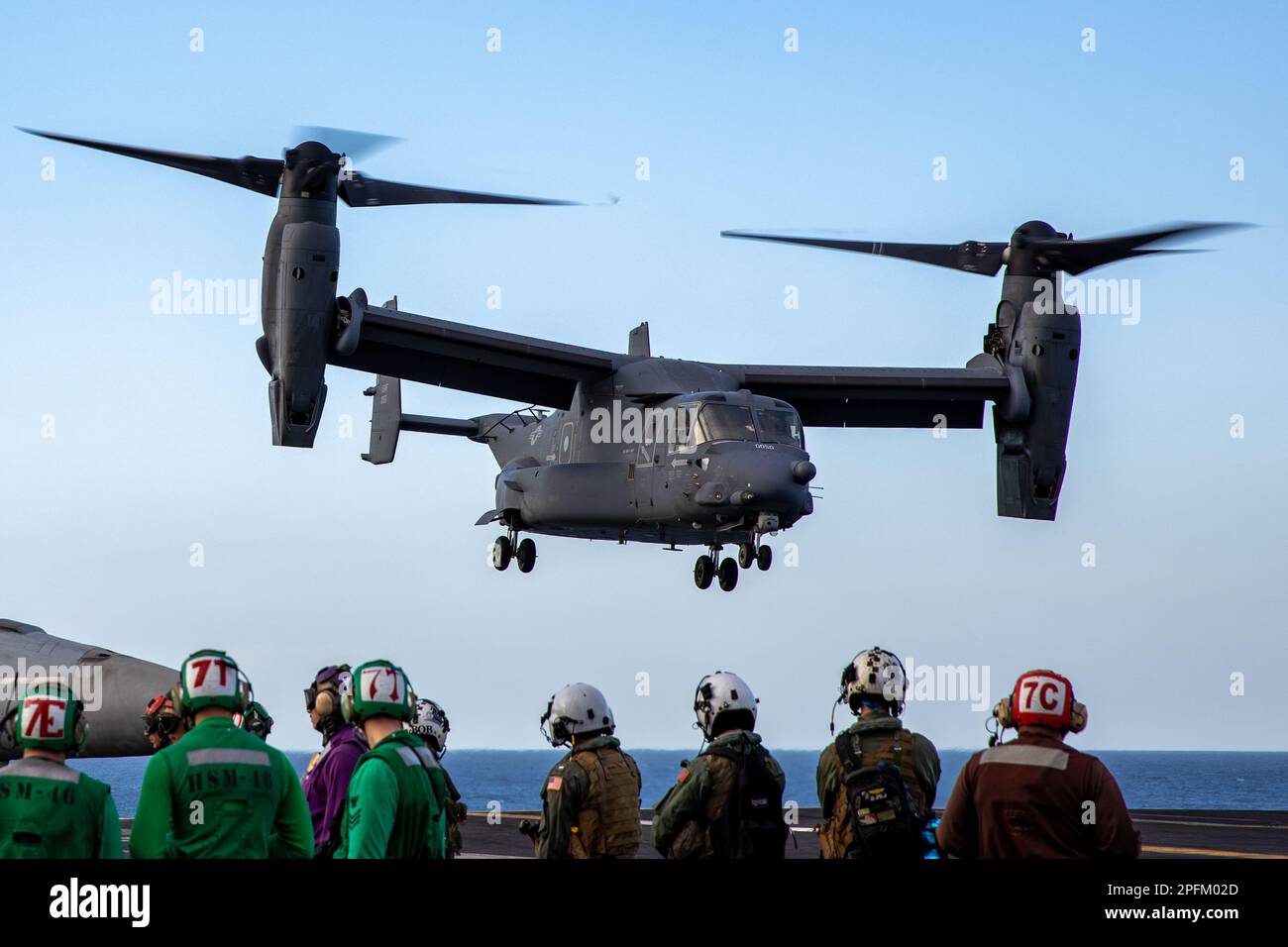 230302-N-MZ309-1145 ADRIATIC SEA (March 2, 2023) A U.S. Air Force CV-22 ...