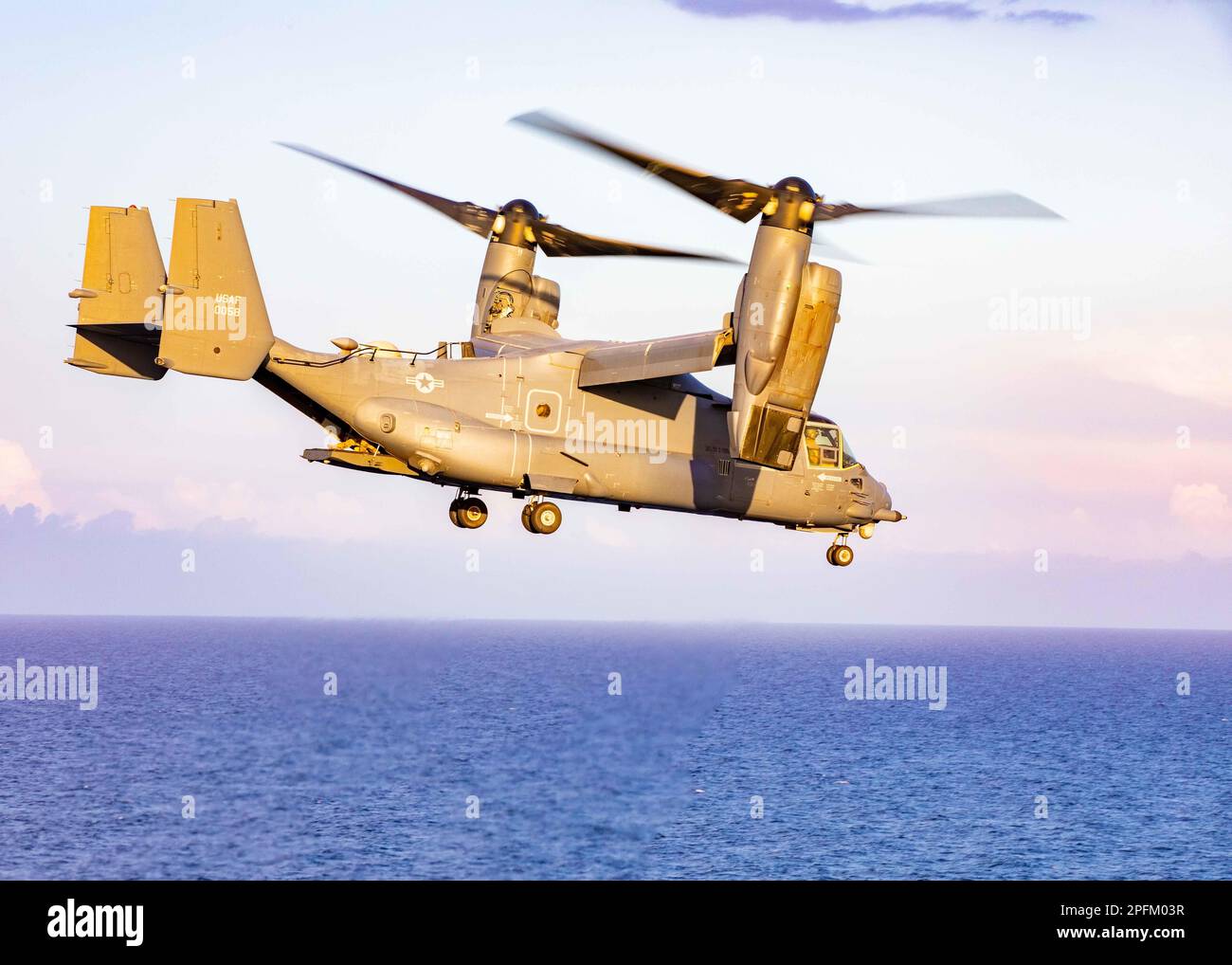 230302-N-IX644-1208 ADRIATIC SEA (March 2, 2023) A U.S. Air Force CV-22 ...