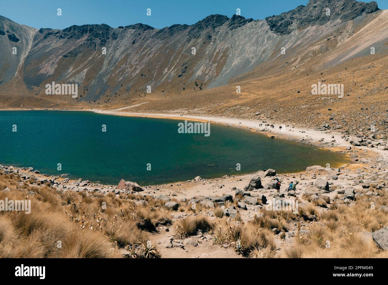 View inside of Volcano Nevado de Toluca National park with lakes inside ...