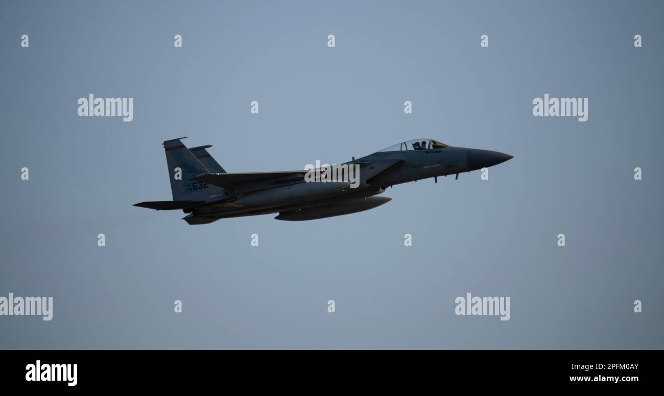 An F-15C assigned to the Oregon Air National Guard's 123rd Fighter ...
