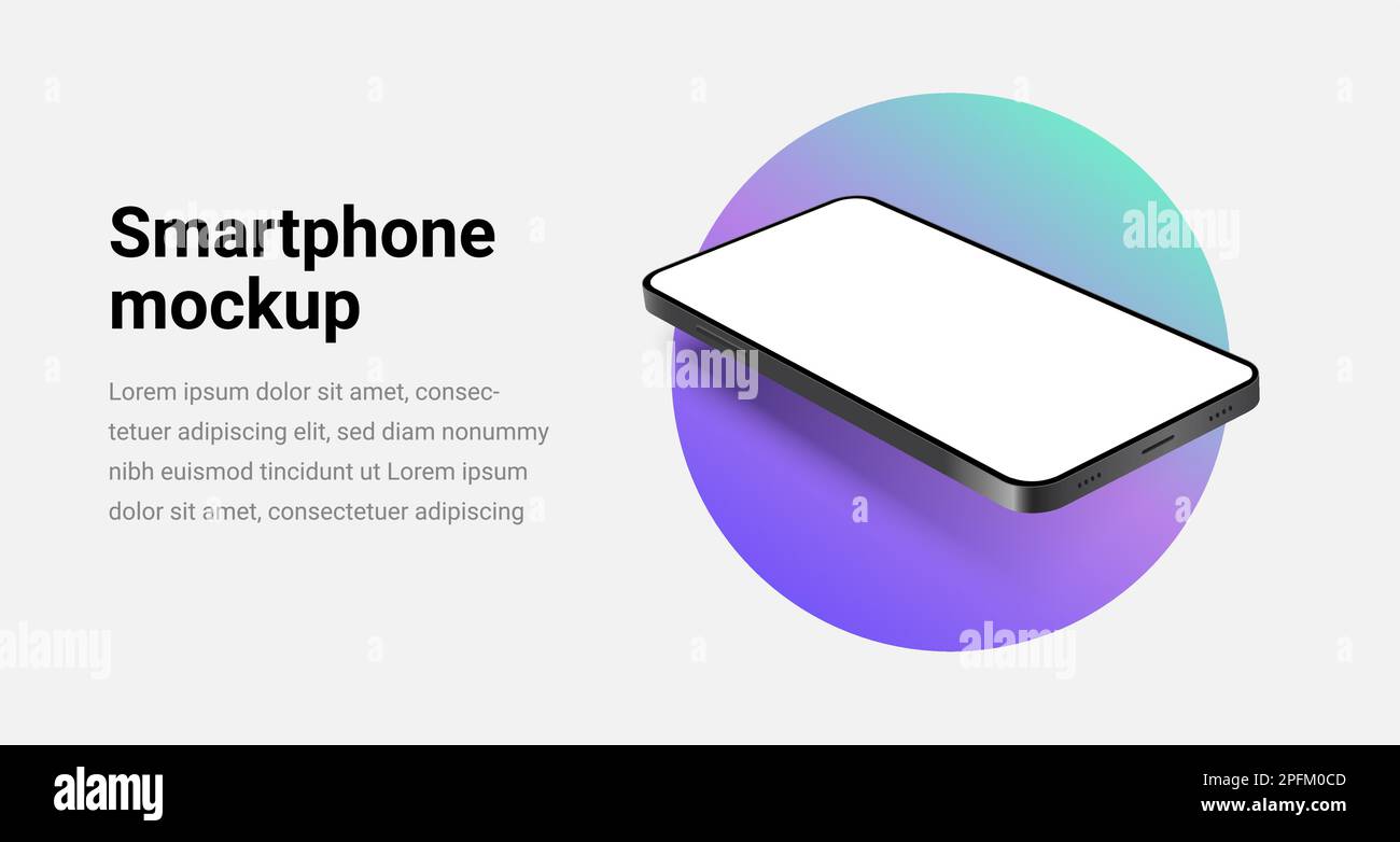 Phone mockup isolate 3d vector screen device template. Cellphone app ...