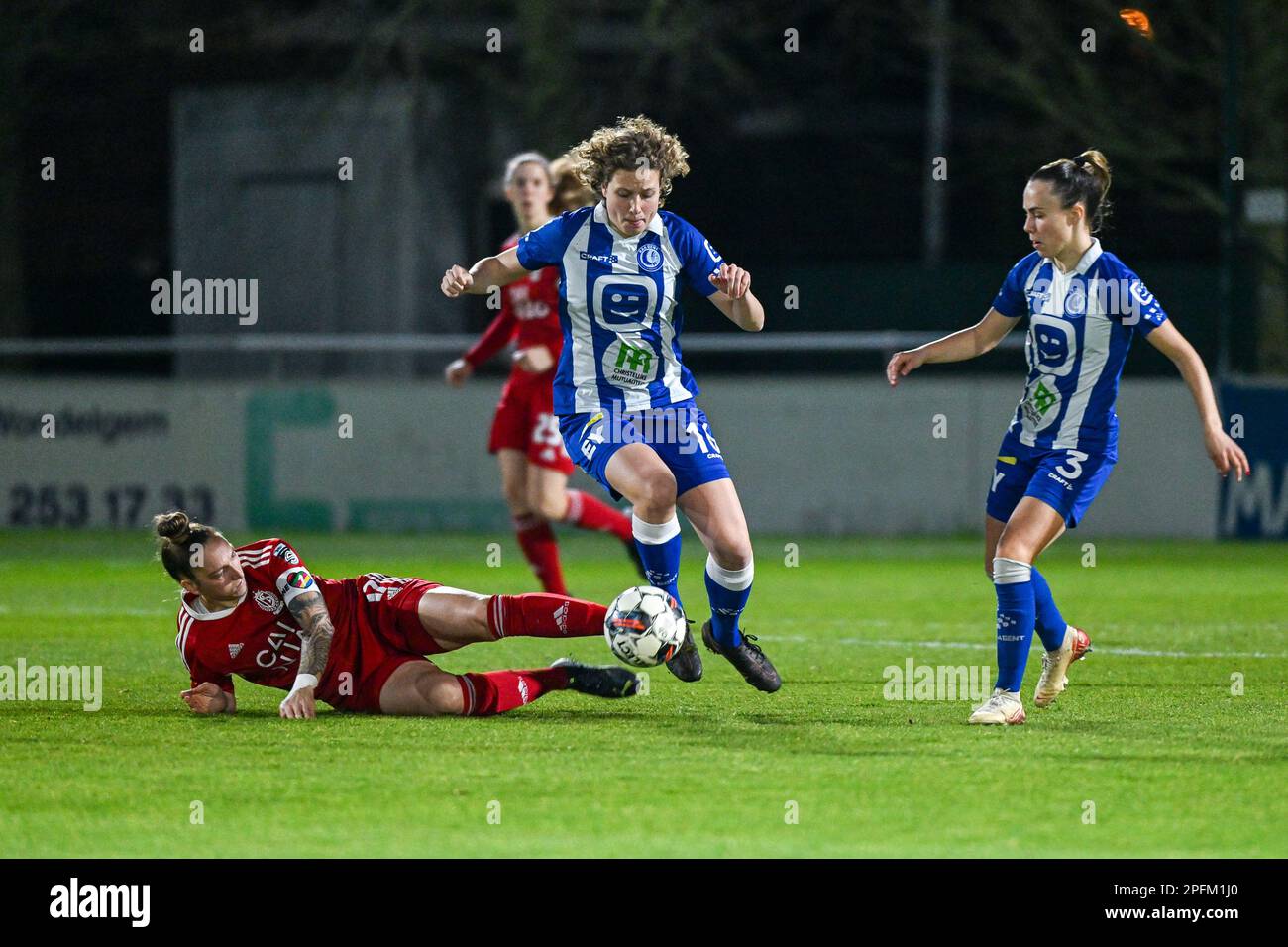 Fleur Van Daele (16) of Gent pictured during a female soccer game ...