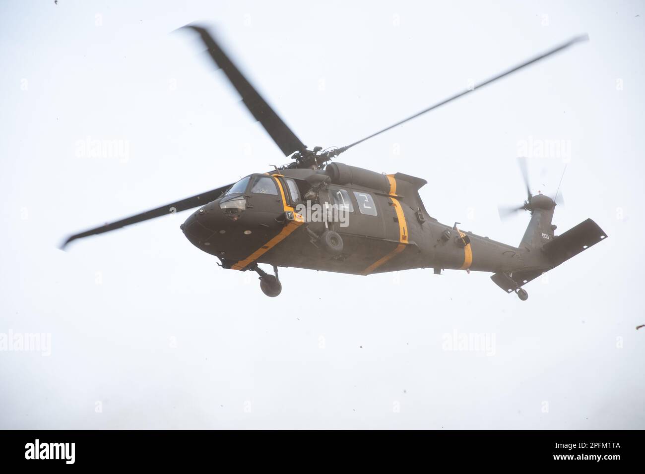 A UH-60 Blackhawk helicopter assigned to 2nd Combat Aviation Brigade ...