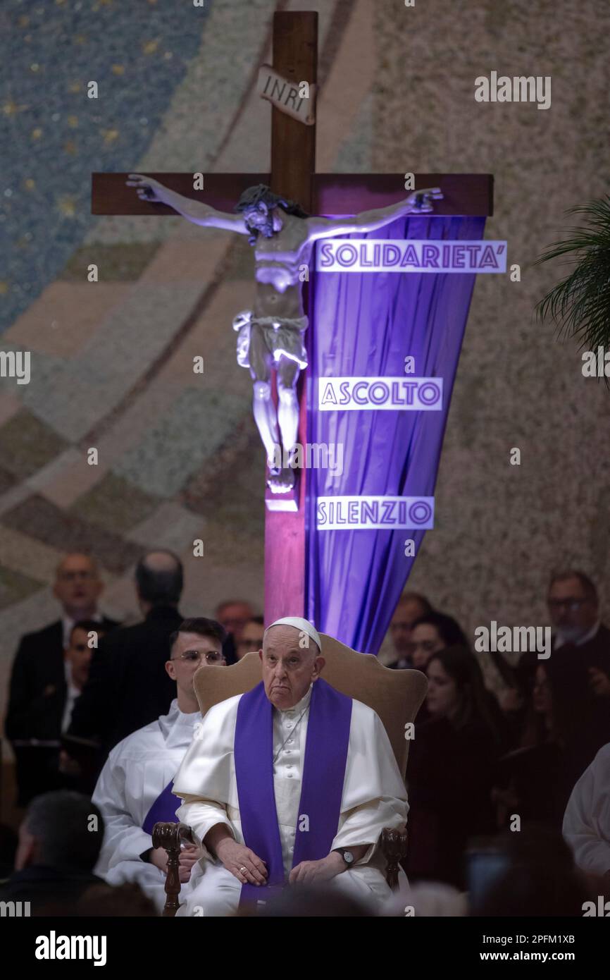 Rome, Italy, 17 March 2023. Pope Francis presides over the Lenten ...