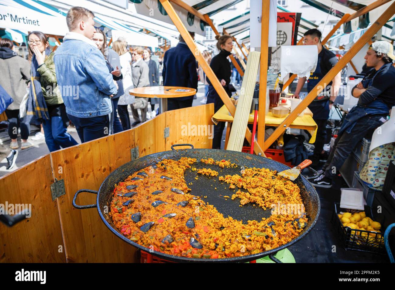 Food seen at the traditional Open Kitchen food market as it opens for ...