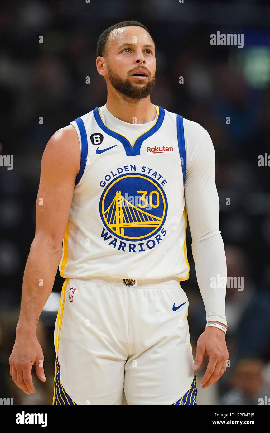 Golden State Warriors' Stephen Curry stands on the court during the ...