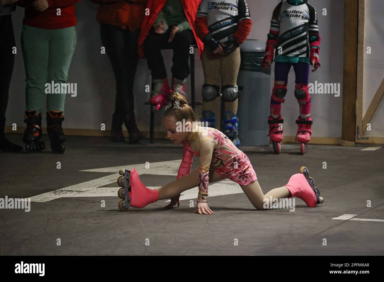 KHARKIV, UKRAINE - MARCH 17, 2023 - A student of the "Flip Rollers ...