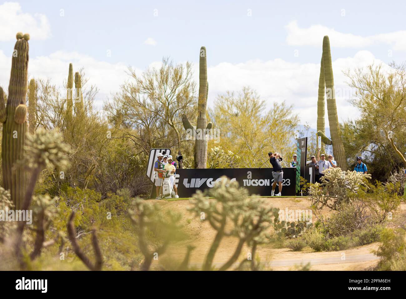 during the first round of the LIV Golf Tucson at the Gallery Golf Club ...