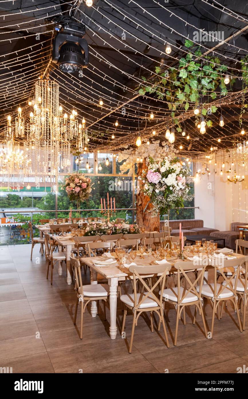 Lifestyle - Reception Hall Decorated For Social Events Stock Photo - Alamy