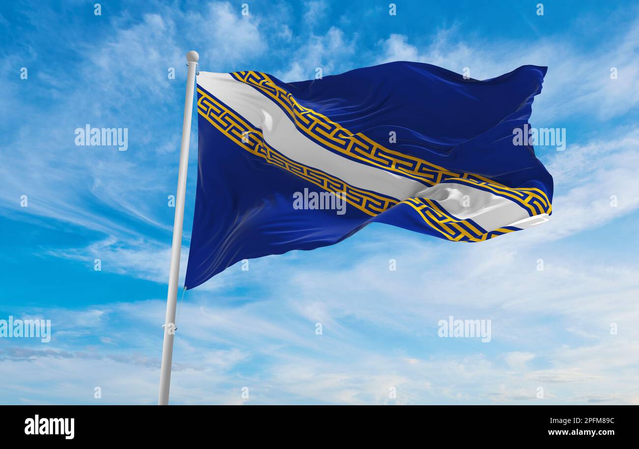 flag of Gallo-Romance peoples Champenois people at cloudy sky ...