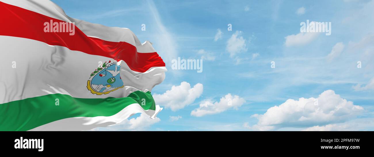 flag of Ethiopian Semitic peoples Harari people at cloudy sky ...