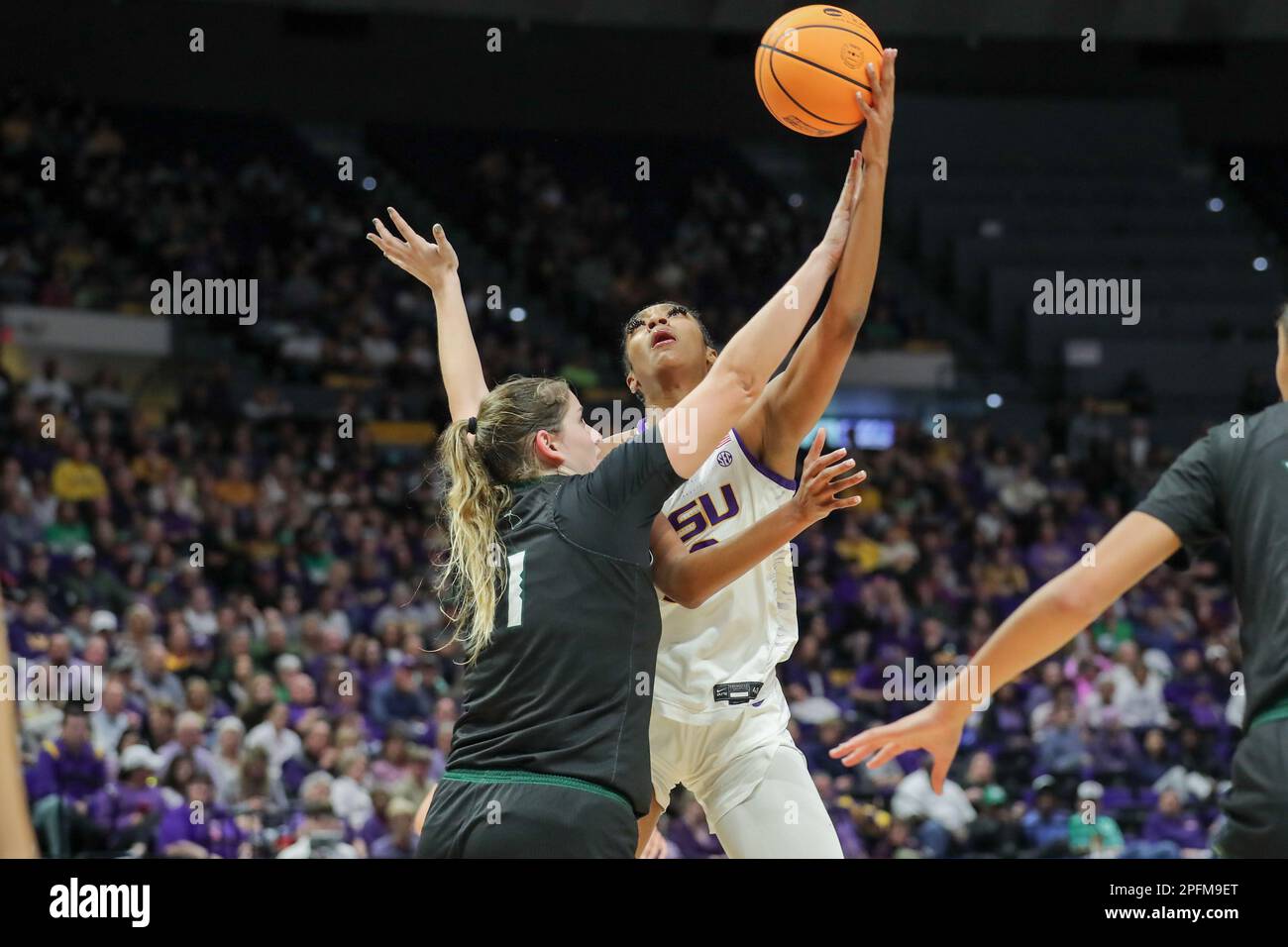 Baton Rouge, LA, USA. 17th Mar, 2023. LSU's Angel Reese (10) puts up a ...