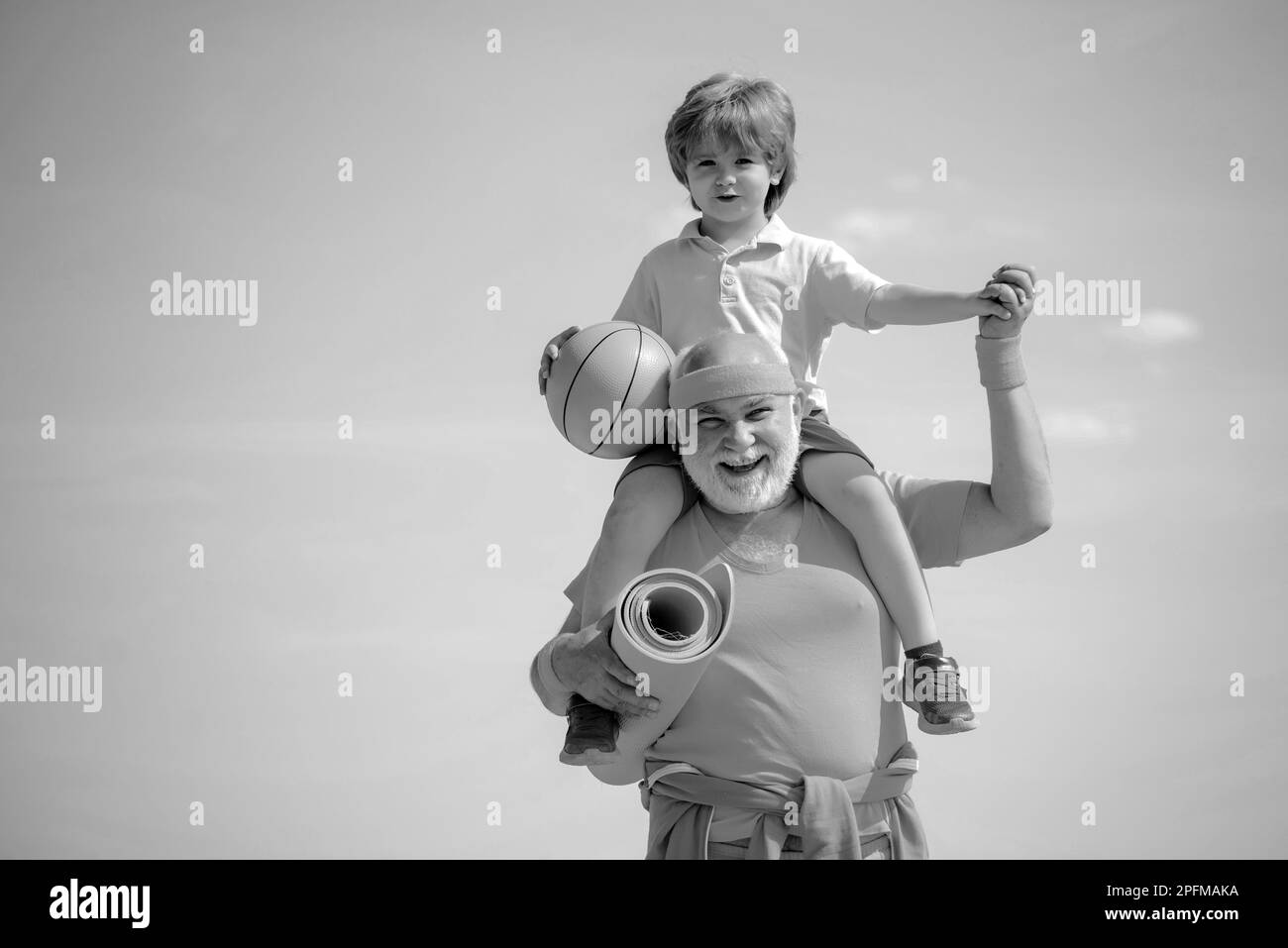 Motivation and sport concept. Father and son sporting - family time ...