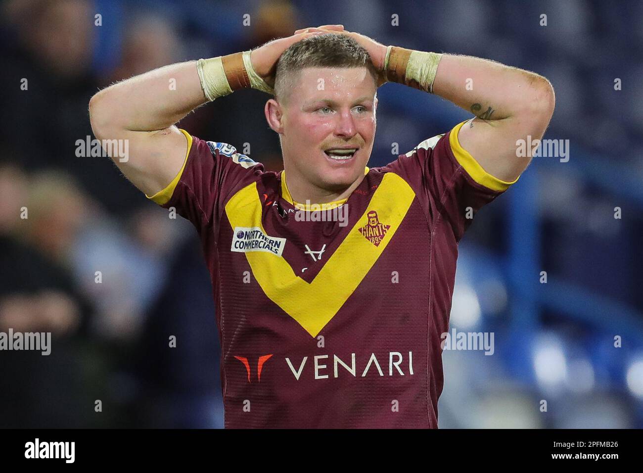 Huddersfield, UK. 17th Mar, 2023. A dejected Luke Yates #13 of ...