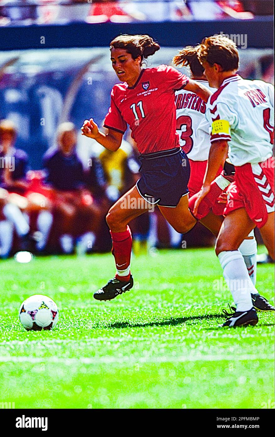 Julie Foudy (USA) during USA vs DEN at the 1999 FIFA Women's World Cup ...