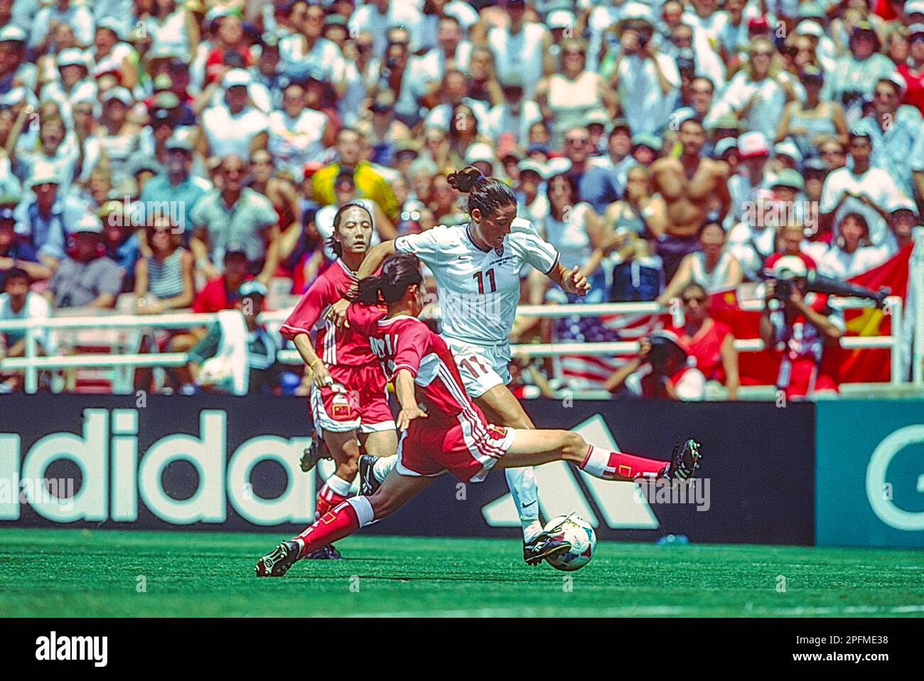 Julie Foudy (USA) #11 during USA vs CHN finals at the 1999 FIFA Women's ...