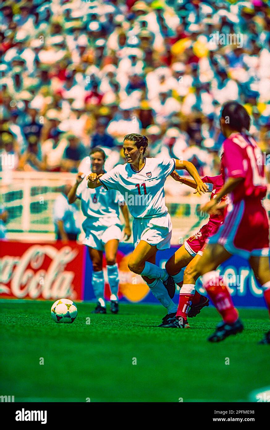 Julie Foudy (USA) #11 during USA vs CHN finals at the 1999 FIFA Women's ...