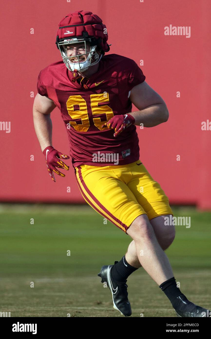 Southern California Trojans tight end Luke Otte (95) during spring ...