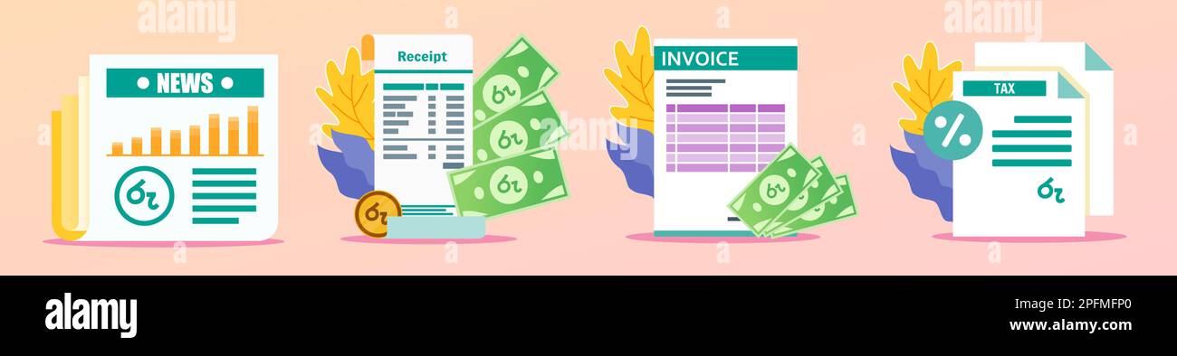Sri Lankan Rupee Receipt and Documents Illustration Stock Vector Image ...