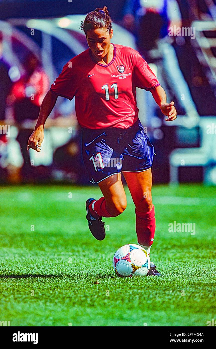 Julie Foudy (USA) during USA vs DEN at the 1999 FIFA Women's World Cup ...