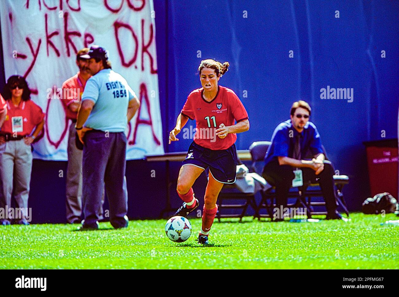 Julie Foudy (USA) during USA vs DEN at the 1999 FIFA Women's World Cup ...