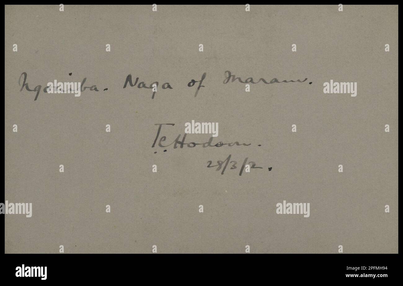 An Angami, Ngariba, Naga of Maram; full length; full face (Angami ...