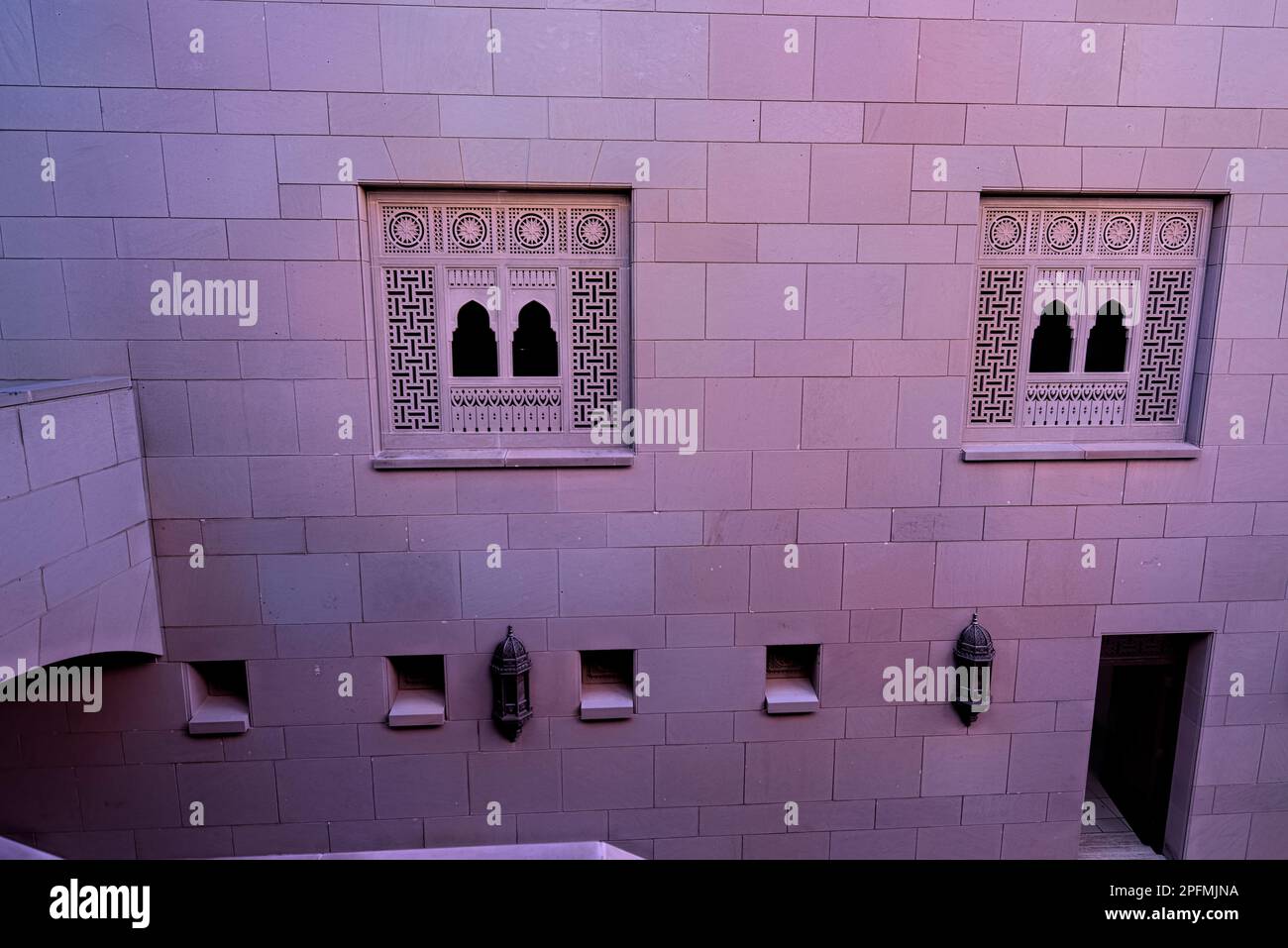 Interior design at the Sultan Qaboos Grand Mosque, Muscat, Oman Stock ...