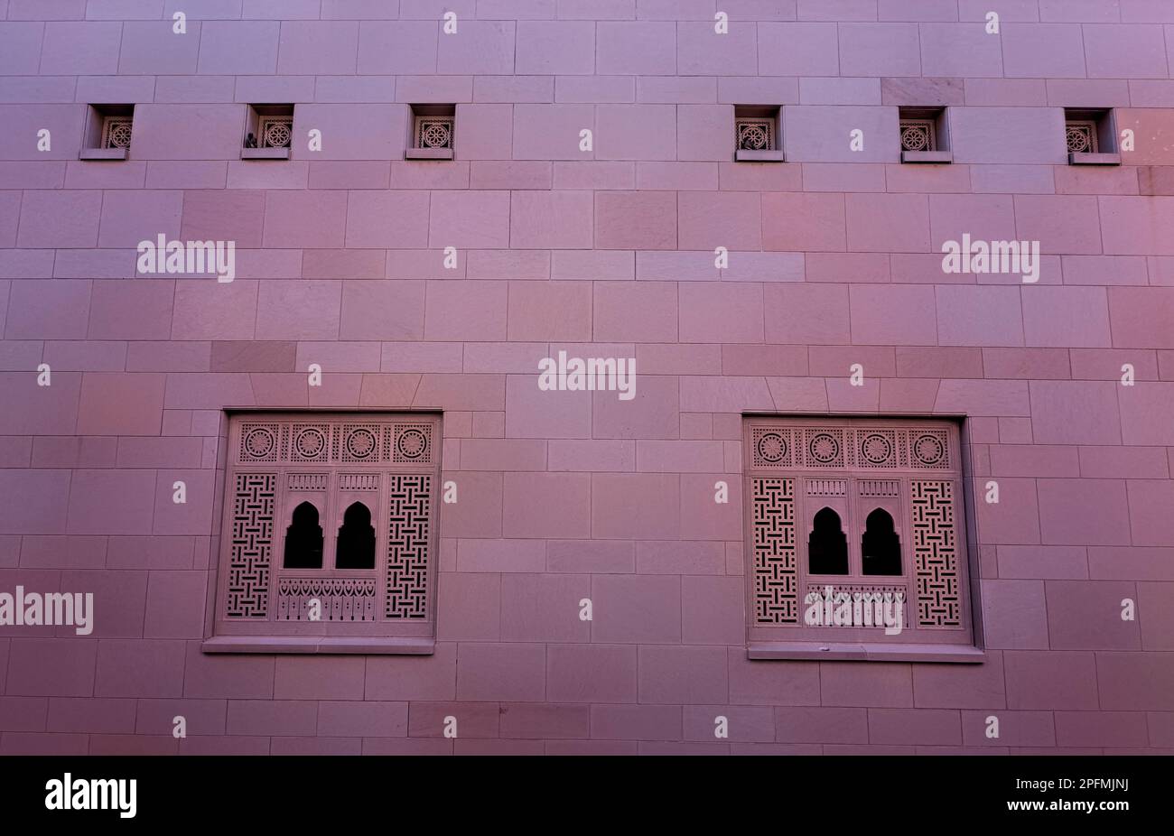 Interior design at the Sultan Qaboos Grand Mosque, Muscat, Oman Stock ...