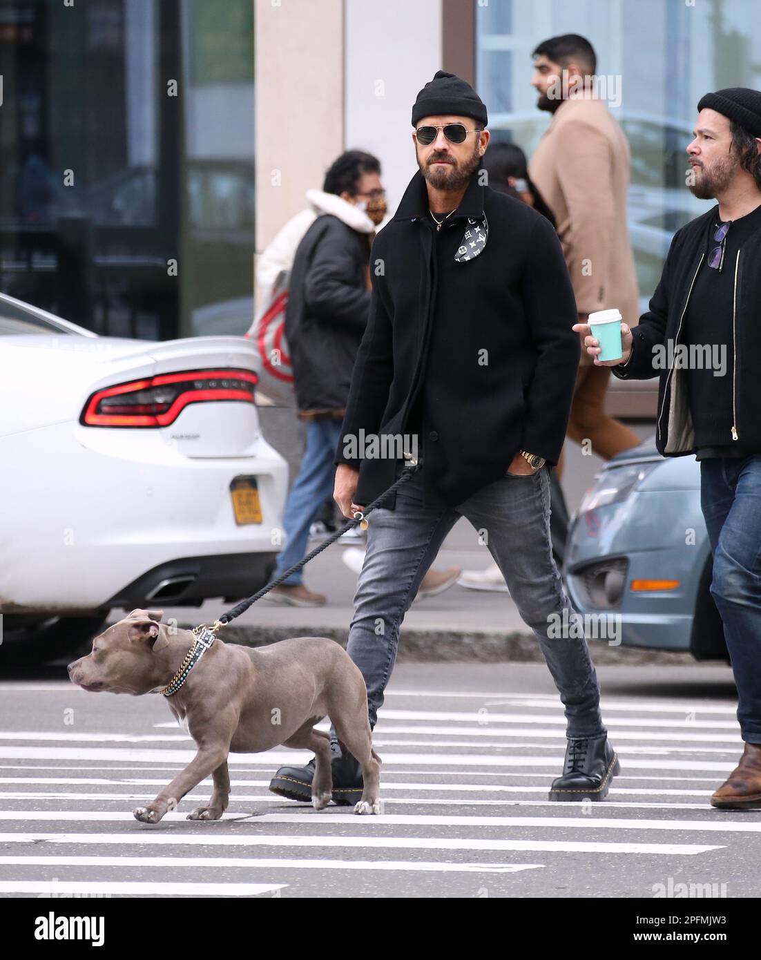 New York, USA. 05th Mar, 2023. Actor Justin Theroux strolling with hid ...