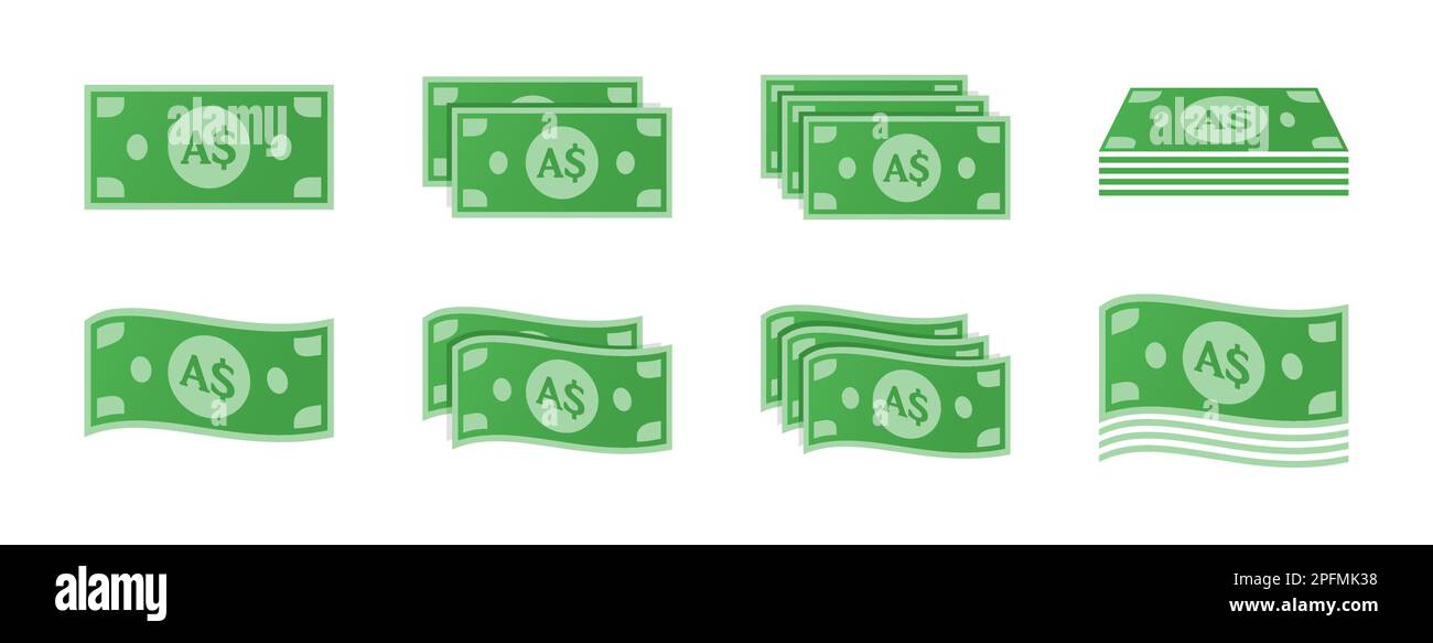 Australian Dollar Banknote Icon Set Stock Vector Image & Art - Alamy