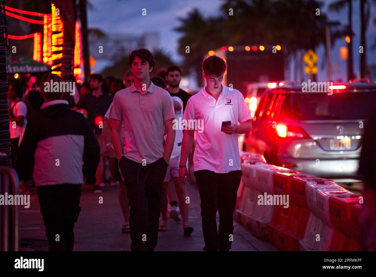Ft. Lauderdale, Florida, USA. 15th Mar, 2023. Spring breakers walk ...