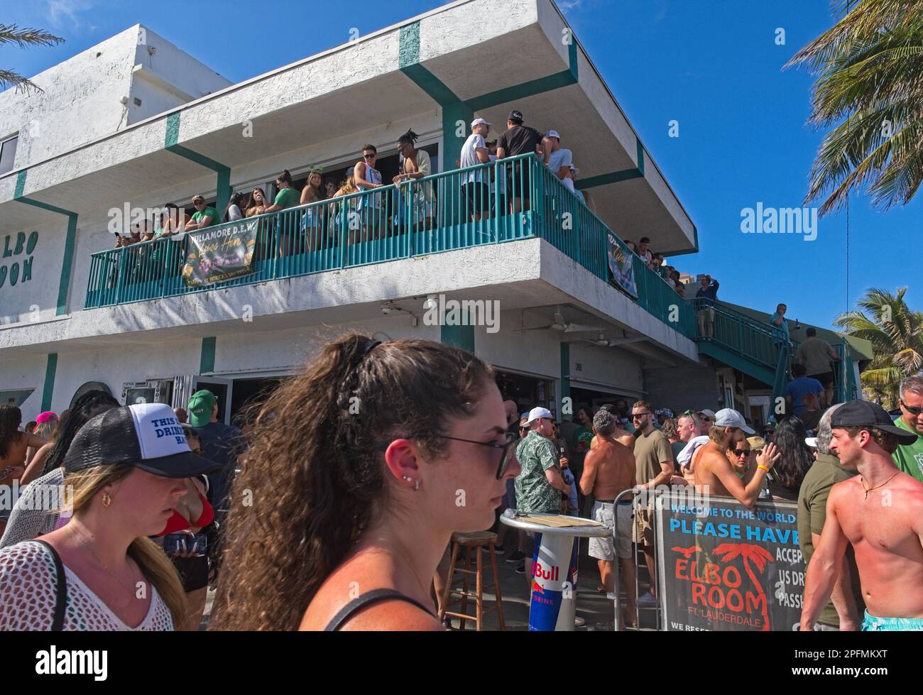 Ft. Lauderdale, Florida, USA. 17th Mar, 2023. People gather at the ...
