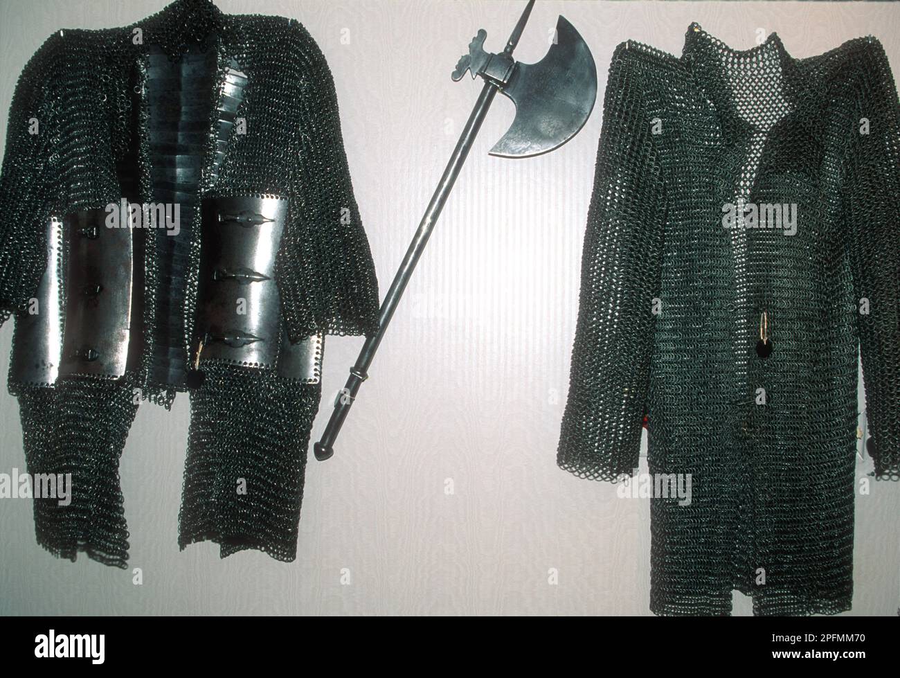 Steel chain mail dress worn by the Crusader Knights during the Holy ...