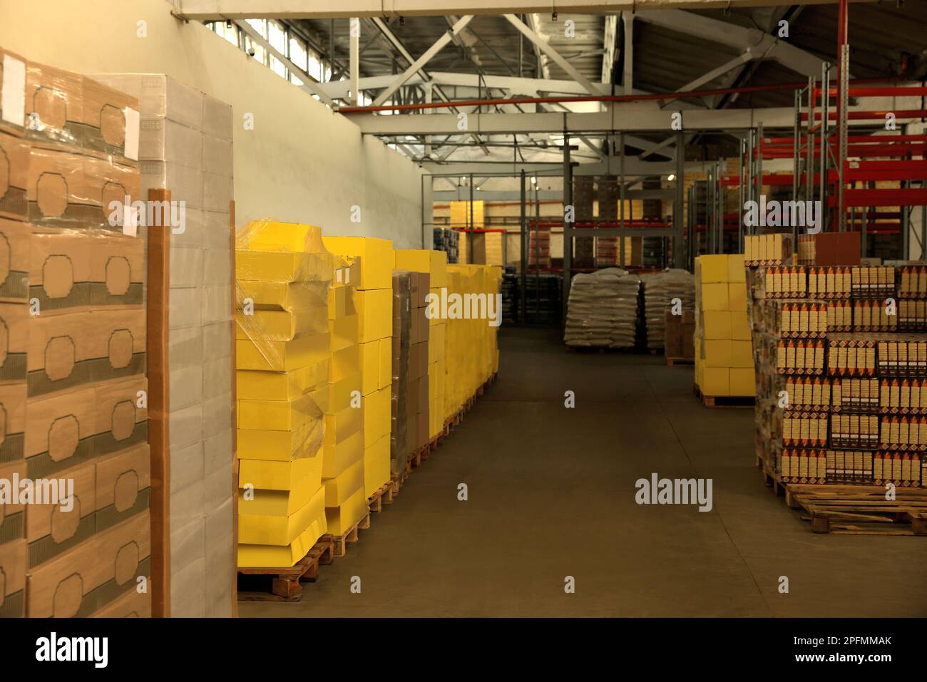 Warehouse with lots of products. Wholesale business Stock Photo - Alamy